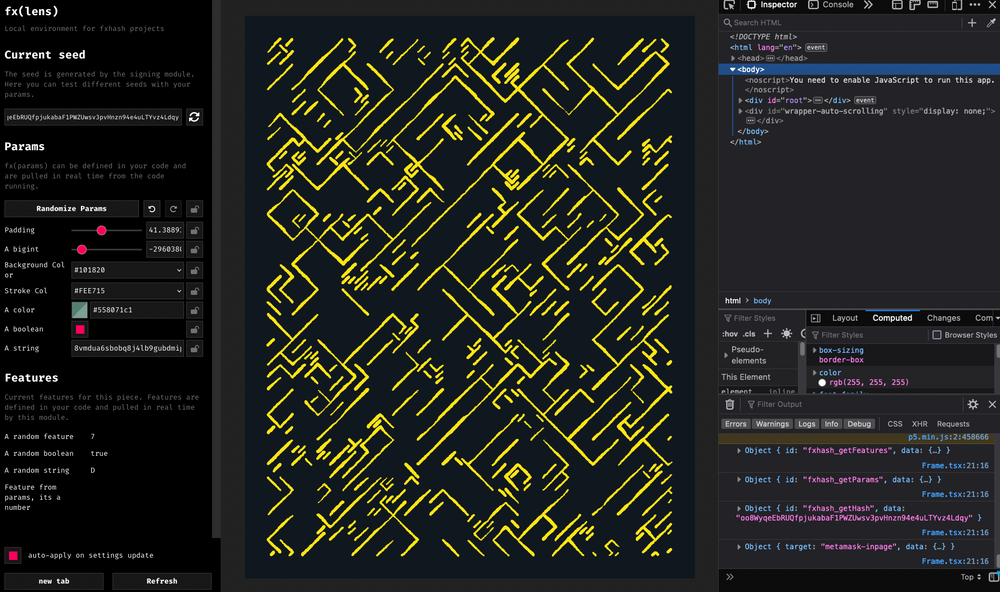 Enter FxParams: Customisable Blockchain Art