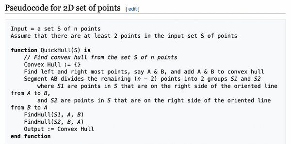 Quickhull Algorithm for Convex Hulls
