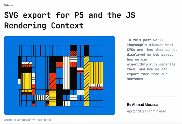Making Generative Blockchain Art on FxHash: A brief Retrospective